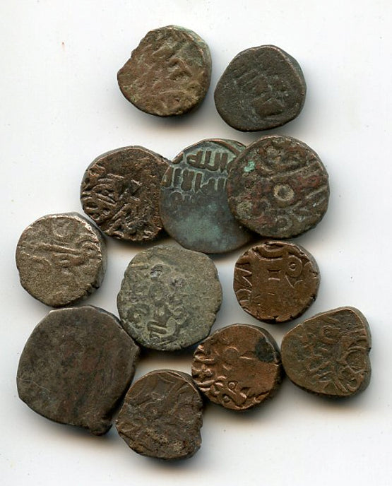 Lot of 12 billon and bronze, various rulers, 1150-1300, Kingdoms in Ce ...