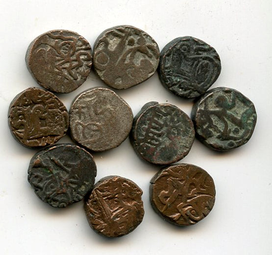 Lot of 10 billon and bronze, various rulers, 1150-1300, Kingdoms in Ce ...