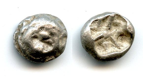 Archaic silver drachm, c.500-475 BC, Parion, Mysia, Ancient Greek coin ...