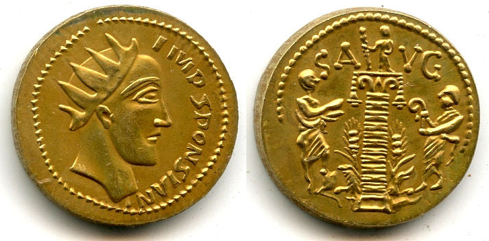 Modern copy - gold double-aureus of Sponsianus, 3rd century, Roman Emp ...