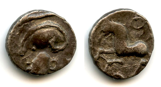 Silver quinarius, c.80-50 BC, the Aedui tribe, Celtic Gaul – NumisMall
