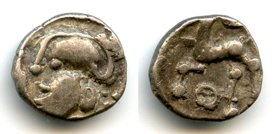 Silver quinarius, c.80-50 BC, the Aedui tribe, Celtic Gaul – NumisMall.com