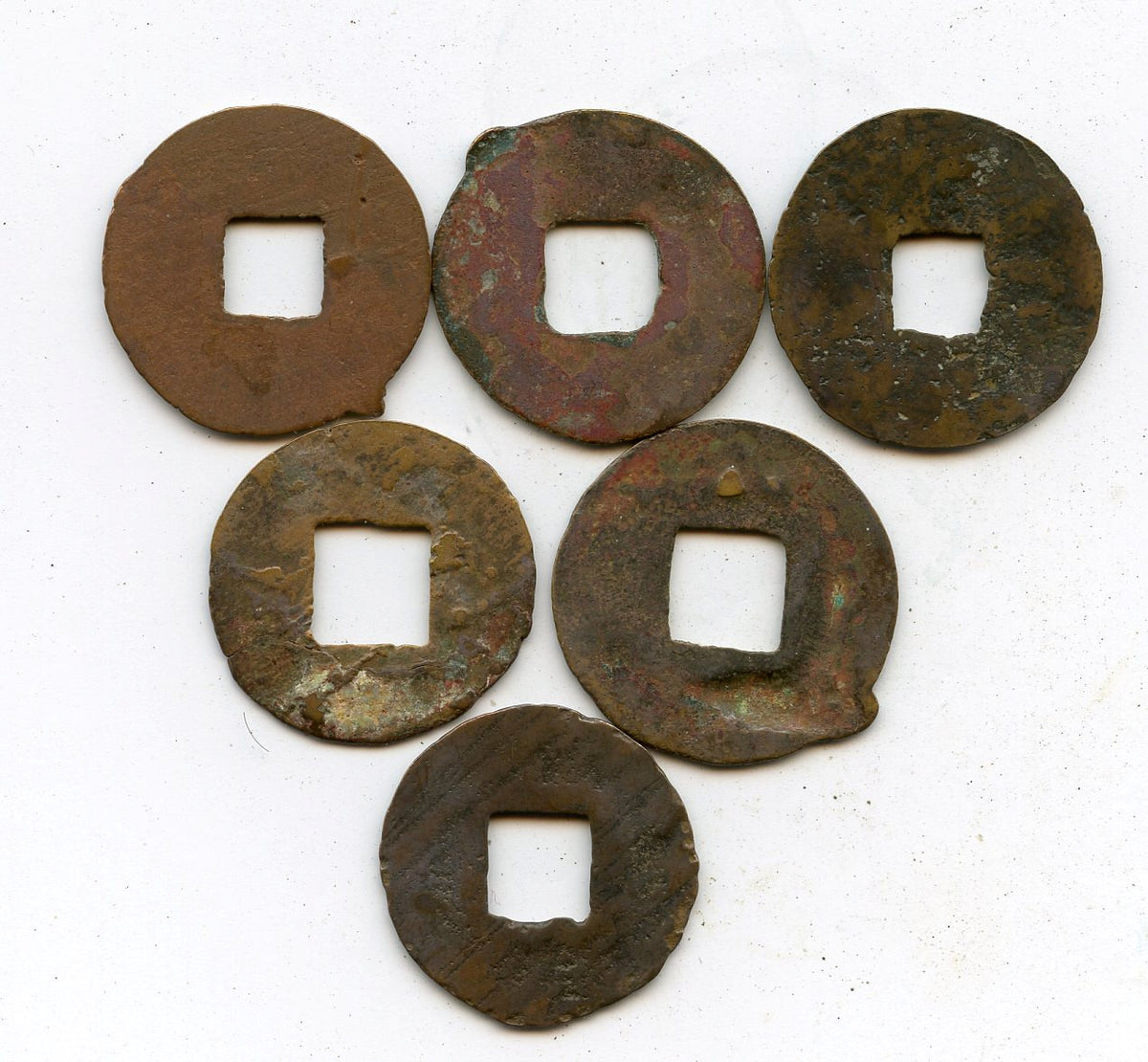 Lot of 6 various bronze ban-liang cash, Western Han, 200-100 BC, China ...