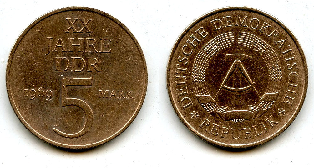 Commemorative 5 Mark 1969 "20 Jahre DDR" - East Germany – NumisMall