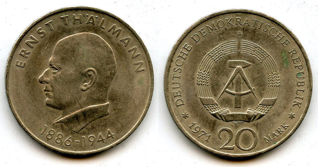 East Germany (DDR) - large 20 marks - Ernst Thalmann - 1971 (Berlin mi ...