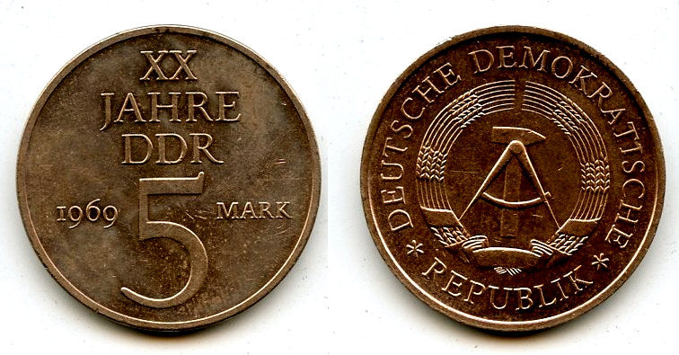 Commemorative 5 Mark 1969 "20 Jahre DDR" - East Germany – NumisMall