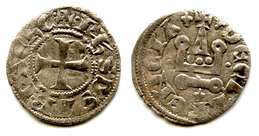 Silver denier tournois, Philip of Savoy (1301-1307), Crusader state ...