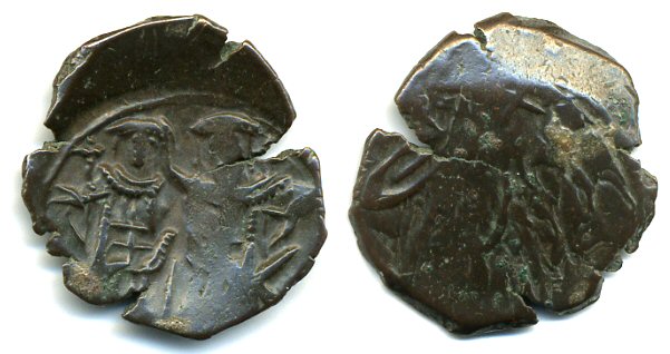 Andronicus II with Michael IX (1282-1328), billon trachy (DO 765). The ...