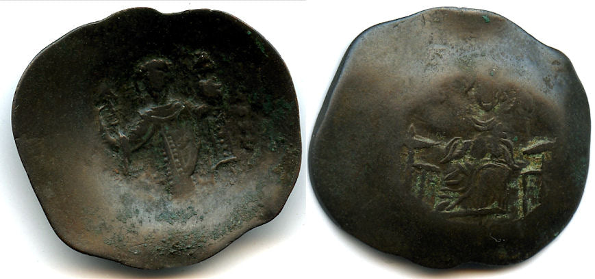 Billon aspron trachy of Isaac II Angelus (1185-1195), Byzantine Empire ...