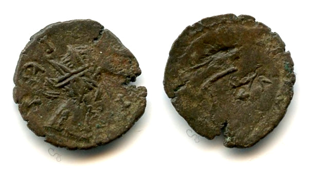Very crude ancient barbarous radiate, Tetricus I, minted.270-280 AD, R ...