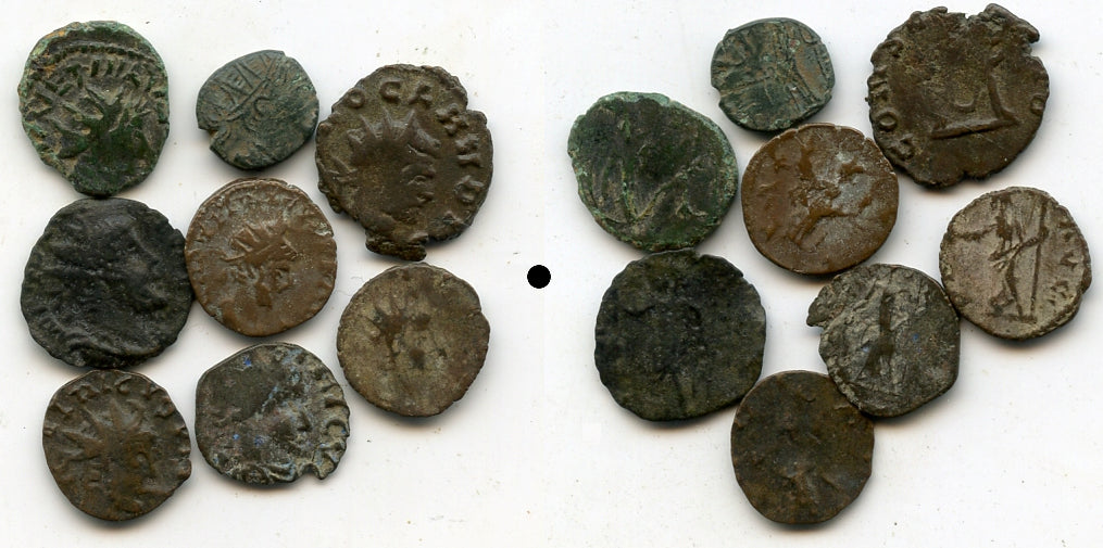Lot of 8 various barbarous radiates (270's AD), Roman Empire ...
