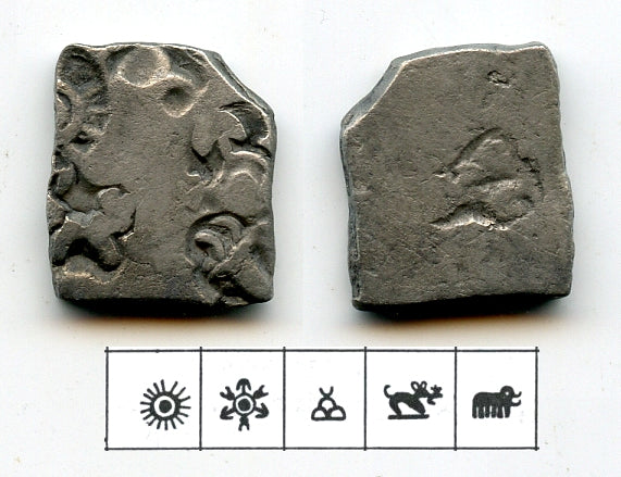 Silver karshapana, c.185-150 BC, Sunga Kingdom, Malwa, India (G/H 613 ...