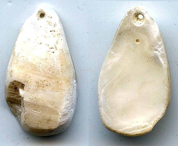 Rare archaic and primitive sea-shell cowrie-shell imitation with one h ...
